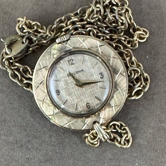 Bulova | Jewelry | Vintage Bulova Pendant Necklace Mechanical Watch ...